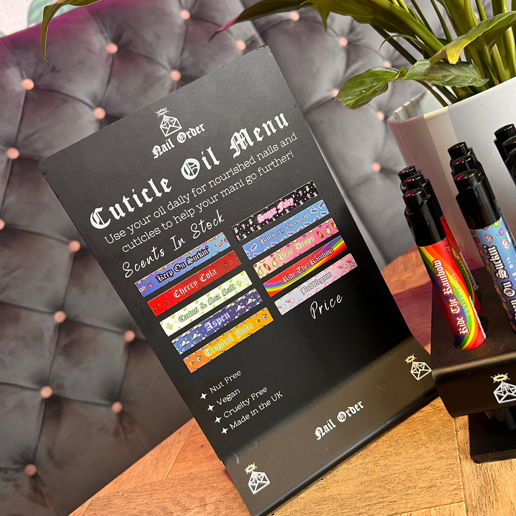 Cuticle Oil Menu Board – Nail Order